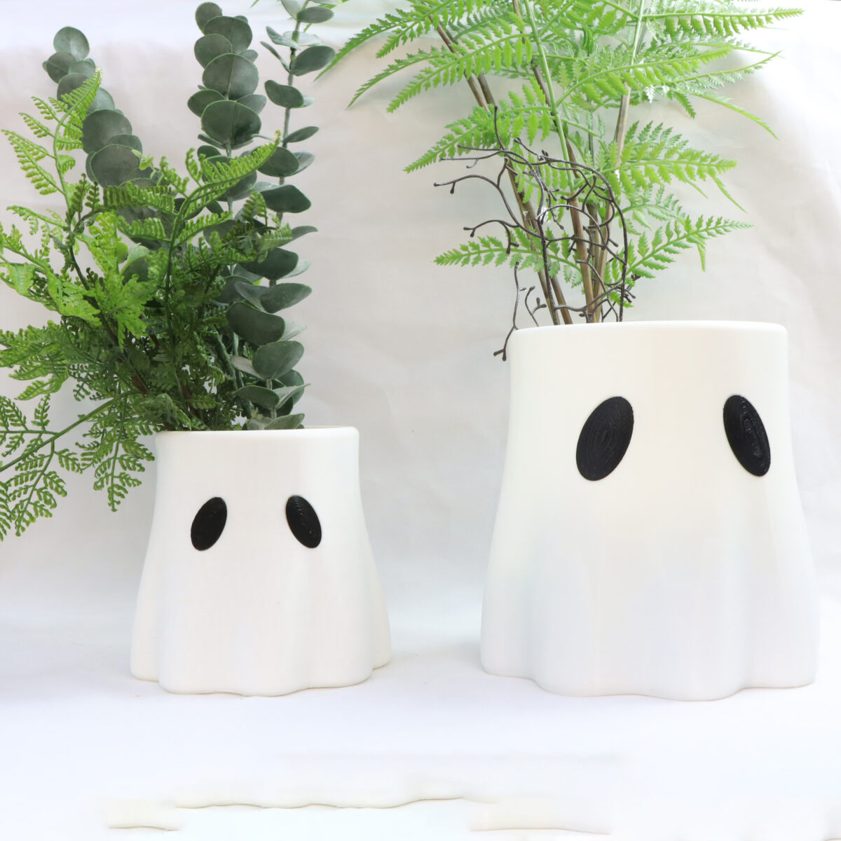 Ghost Bucket Decor Planter | Cute Halloween Ghost Flower Pot for Home ...